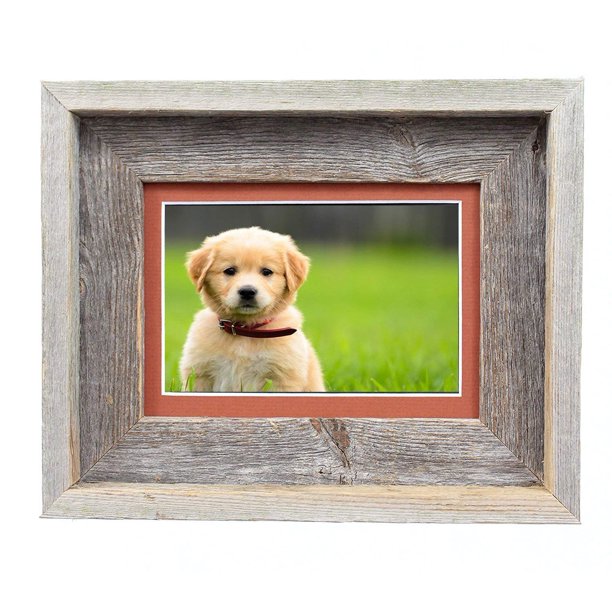 Rustic Signature 5" x 7" Weathered Gray Reclaimed Wood Picture Frame ...