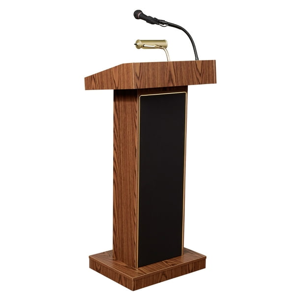 Oklahoma Sound Orator Floor Lectern, Medium Oak - Walmart.com