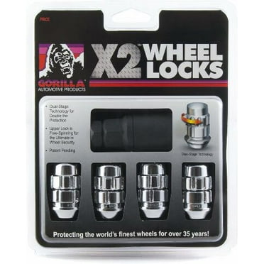 Gorilla Automotive Acorn Black Chrome Wheel Locks, 12mm x 1.25 Thread ...