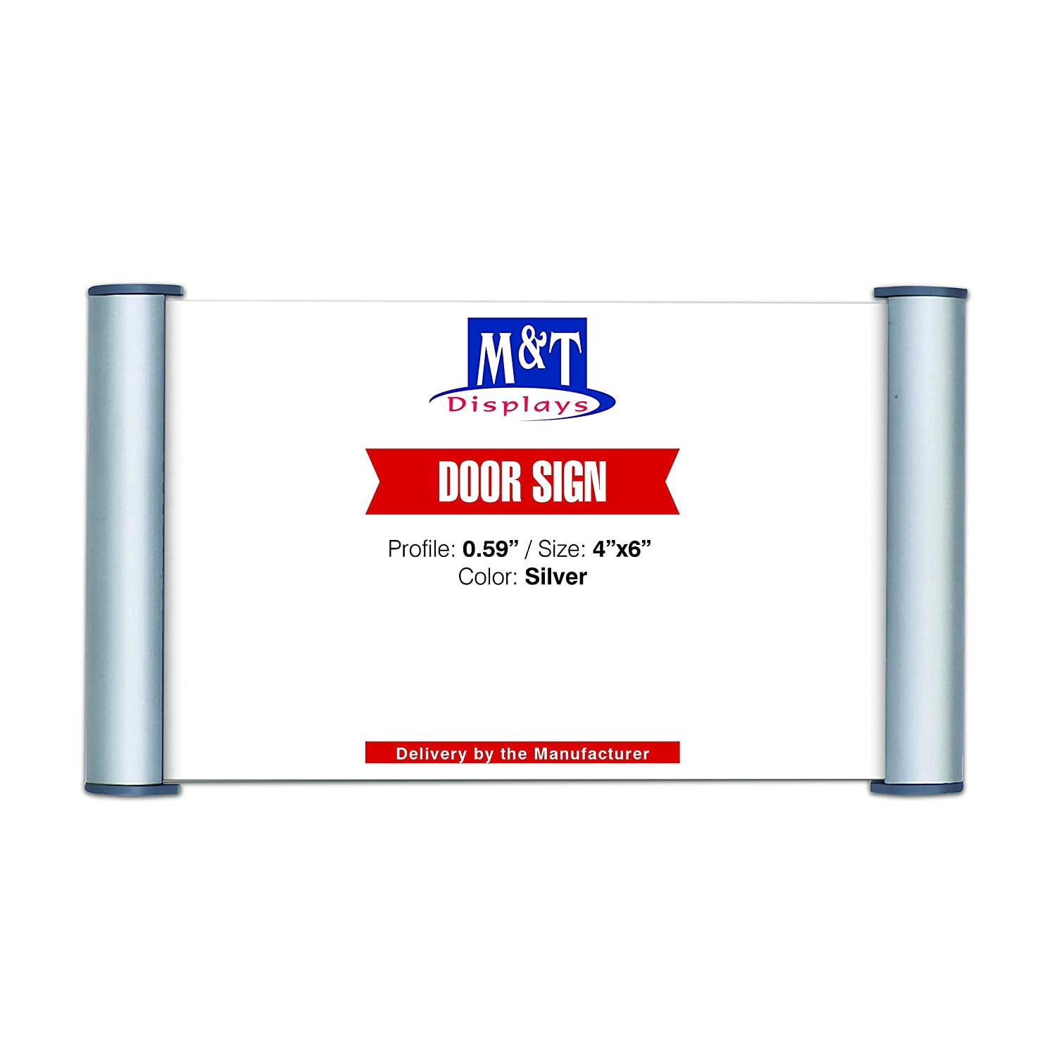 Door Sign, 5x7 Inch Picture Size, 0.59 Inch Silver Aluminum Snap Open ...