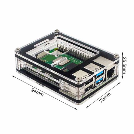Acrylic Case for Raspberry Pi with Cooling Fan Heatsinks 9 Layer ...