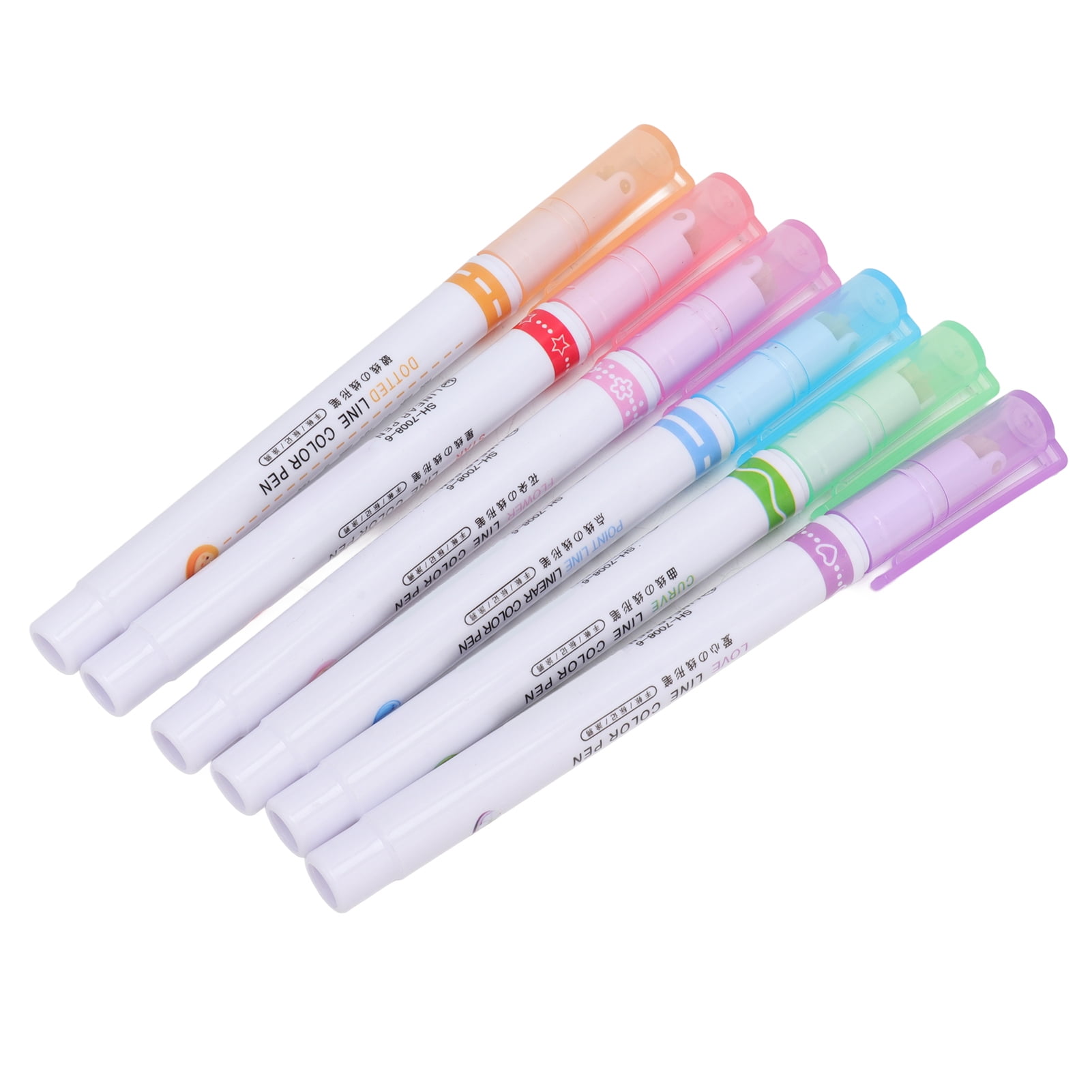 Outline Markers, Doodle Outline Markers Different Curves Shapes 6 ...
