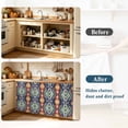 Boho Orange Yellow Navy Cabinet Curtains 32" W x 55" L Geometric ...