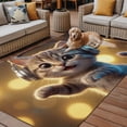 Cat Indoor Outdoor Rugs 5x7 Ft, Abstract Headphone Cat Shiny Light ...