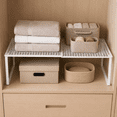 Adjustable Carbon Steel Closet Shelf Organizer, Expandable Cabinet ...