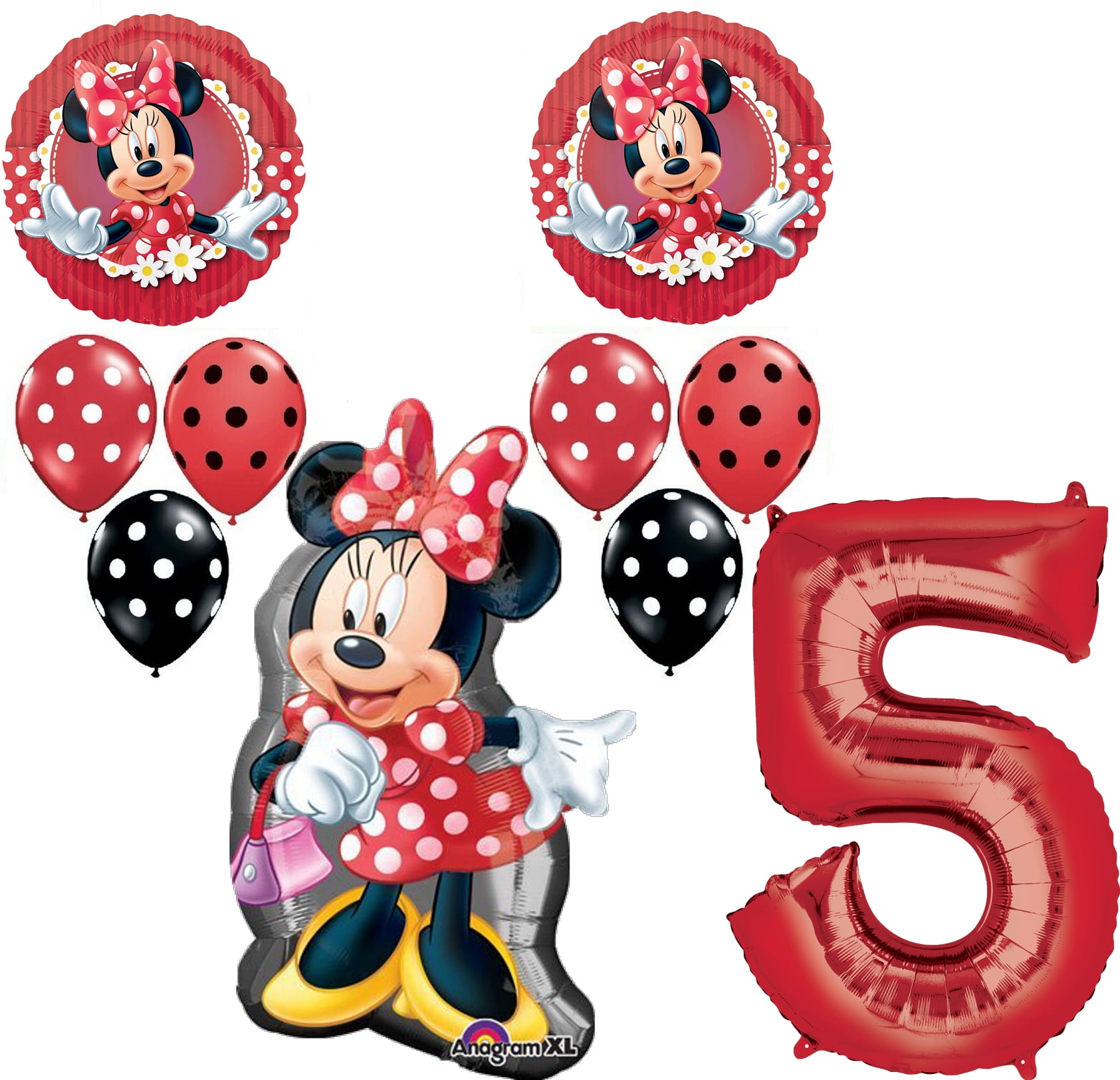 MAD About Minnie Mouse Red 5th Birthday Party Balloons Decorations ...