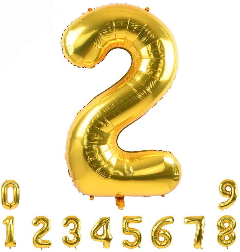 40 Inch Gold Large Numbers Balloon 0-9(Zero-Nine) Birthday Party ...