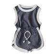 CONROSES Toddler Girls Outfits Patchwork Color Sleeveless T Shirts ...