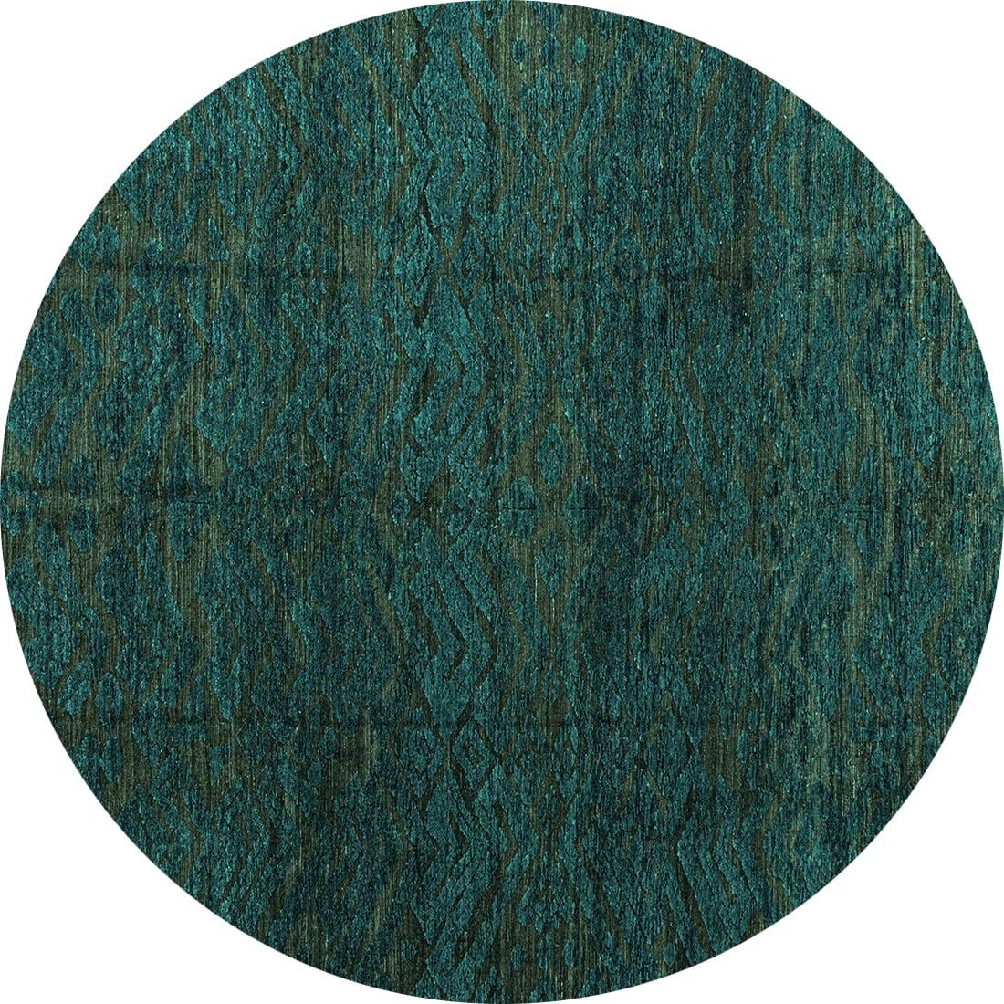Ahgly Company Indoor Round Abstract Turquoise Blue Modern Area Rugs, 6 ...