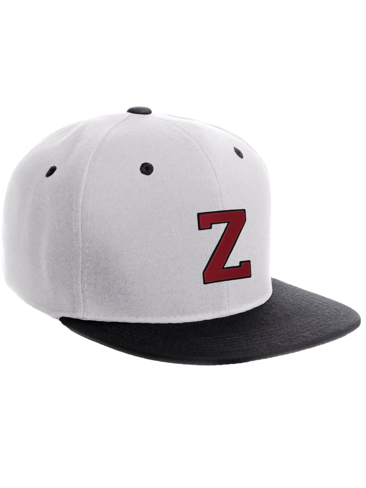 Classic Snapback Hat Custom A to Z Initial Letters, White Black Hat ...