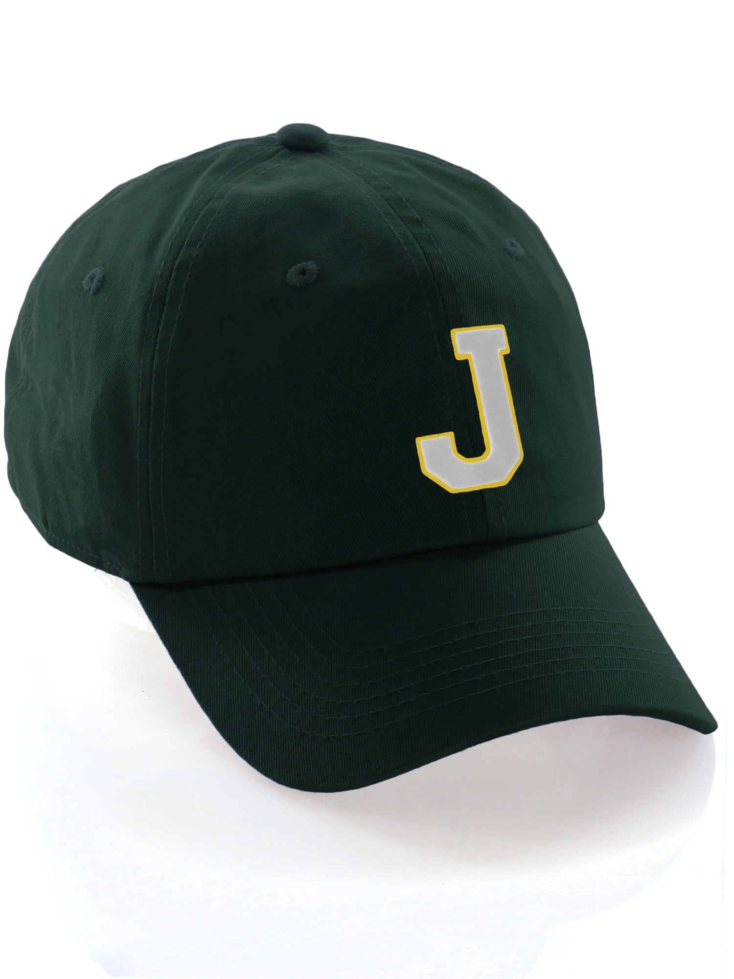 custom dad hat a-z initial raised letters classic baseball cap - dark ...