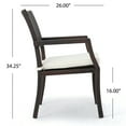 Outdoor Brown Wicker Dining Chairs with White Water Resistant Cushions ...