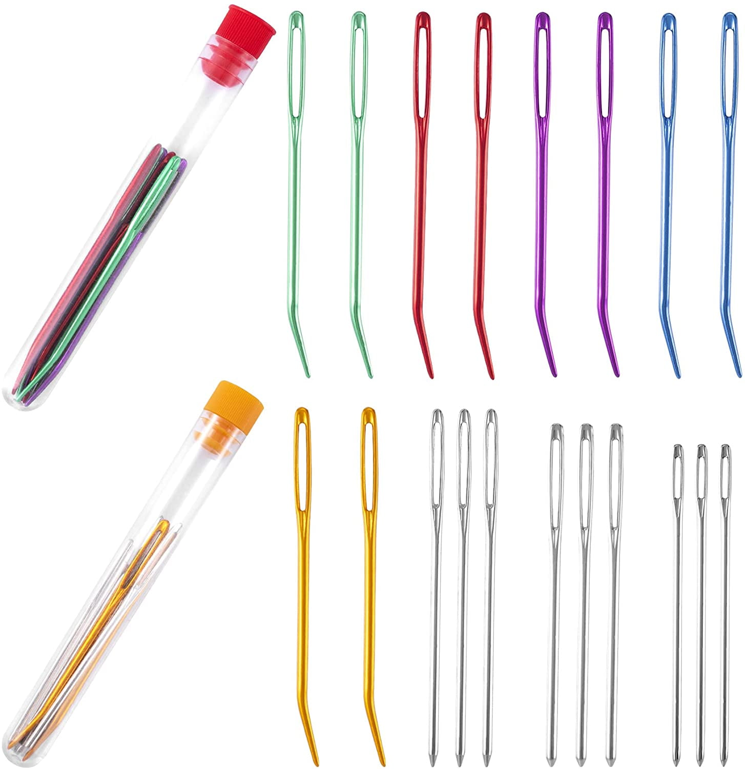 19Pcs Yarn Needles Set Crochet Darning Sewing Stainless Steel Large Big ...