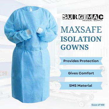 Isolation Gown Elastic Cuff, Medical Dental, Latex Free, Fluid ...