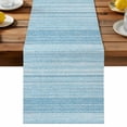 Abstract Blue Dining Table Runner, Rustic Farmhouse Minimalist Blue ...