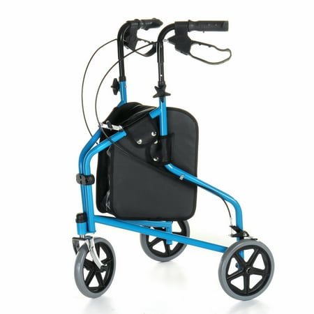 Lightweight Foldable 3 Wheel Rollator Walker for Seniors,w/ Ergonomic ...