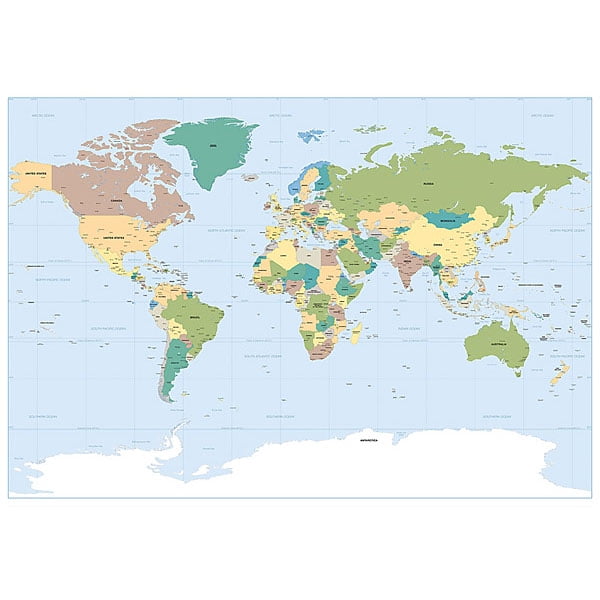 Komar World Map Wall Mural - Walmart.com