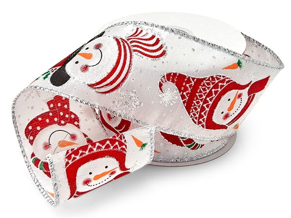 Pack of 1, Snowman Wired Ribbon, 2-1/2" x 10 Yards for Gift Wrapping or ...