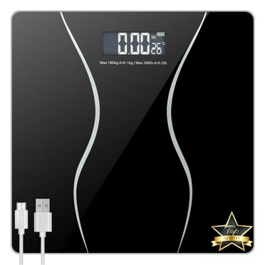 POCFGST Digital Body Weight Scale, 400lbs, Easy-Read LCD, Wide Platform ...