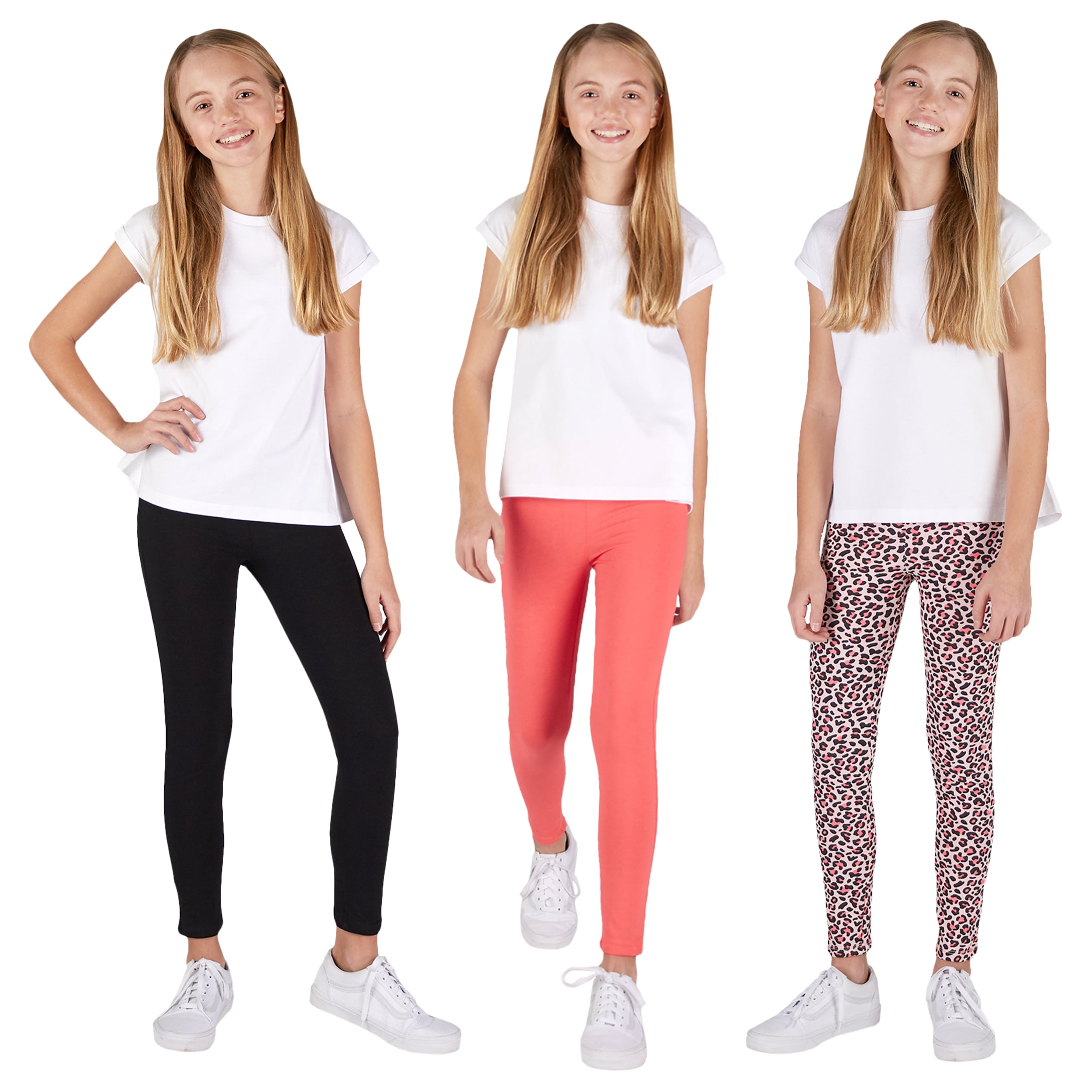 LEE Girls Leggings 3-Pack, Assorted Colors - Walmart.com
