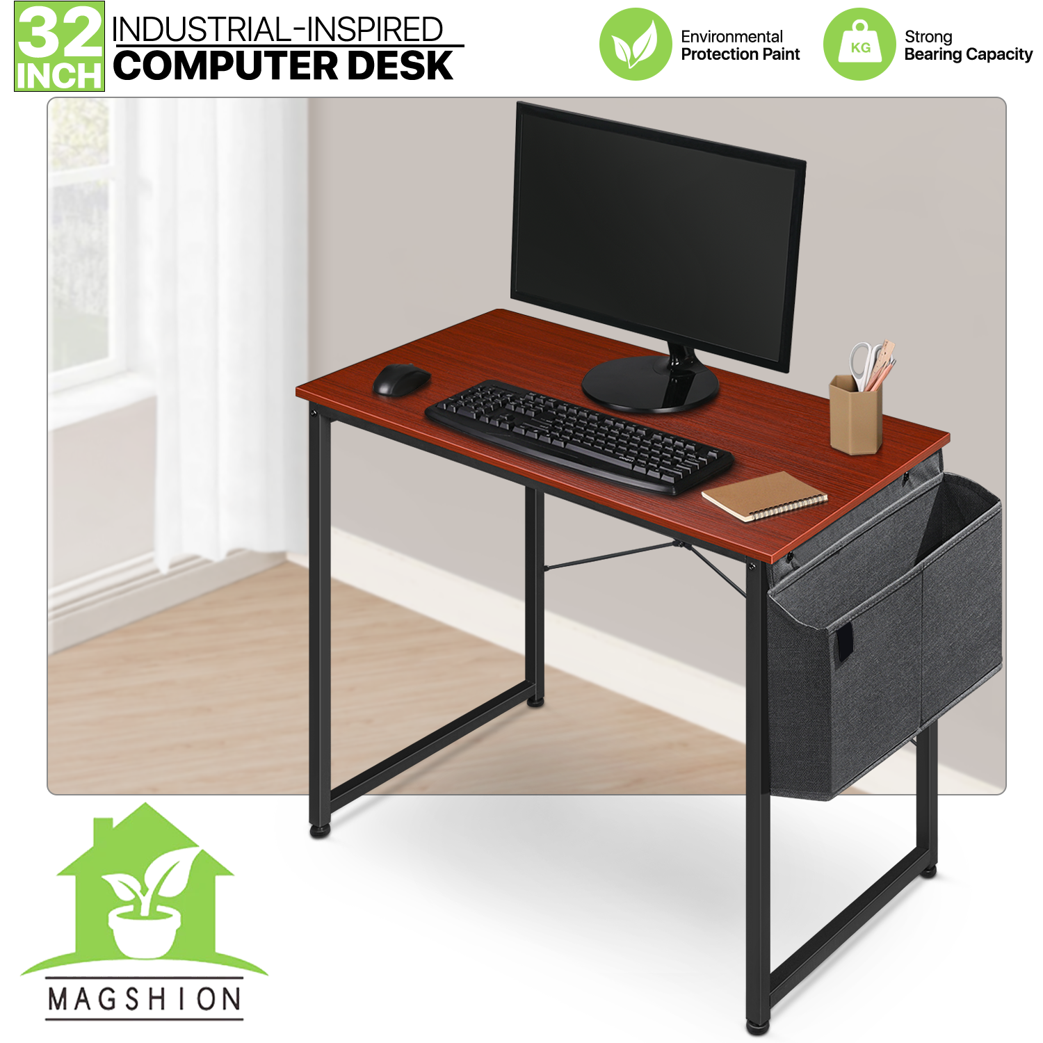 Magshion Computer Writing Desk Home Office, with Storage Bag, 32 ...