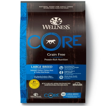Wellness Core Natural Grain Free Dry Dog Food, Large Breed, 12-Pound ...