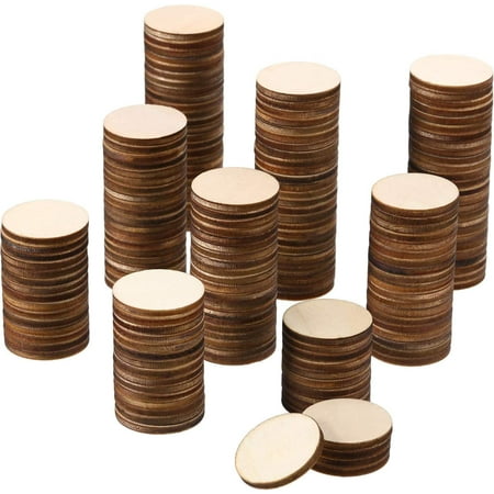 1 Inch Unfinished Wood Slices Round Disc Circle Wood Pieces Wooden ...