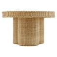 Ainsley 32 Inch Round Natural Rattan Coffee Table in Natural - Walmart.com