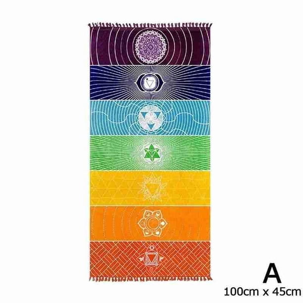 TQEHS Tapiz de chakras arcoíris, tapete de yoga para playa, chal ...
