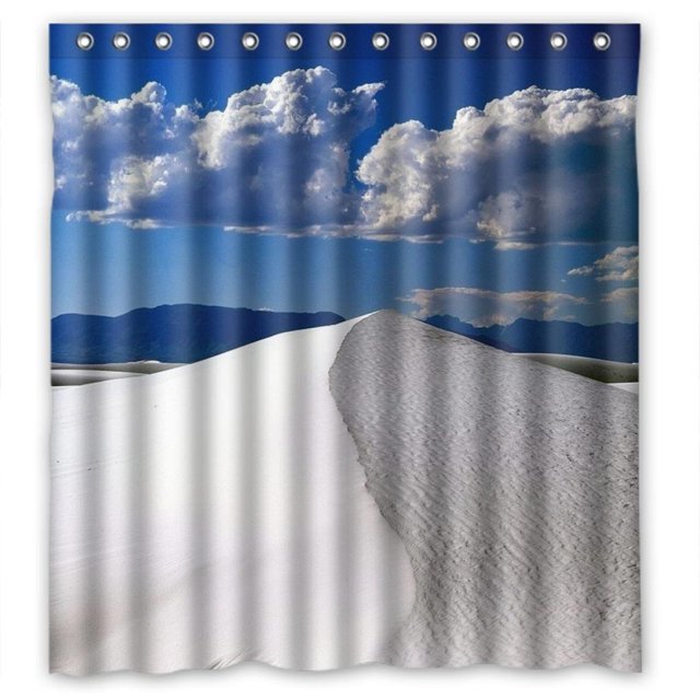 Greendecor White Snow Sceney Beautiful Winter Waterproof Shower Curtain