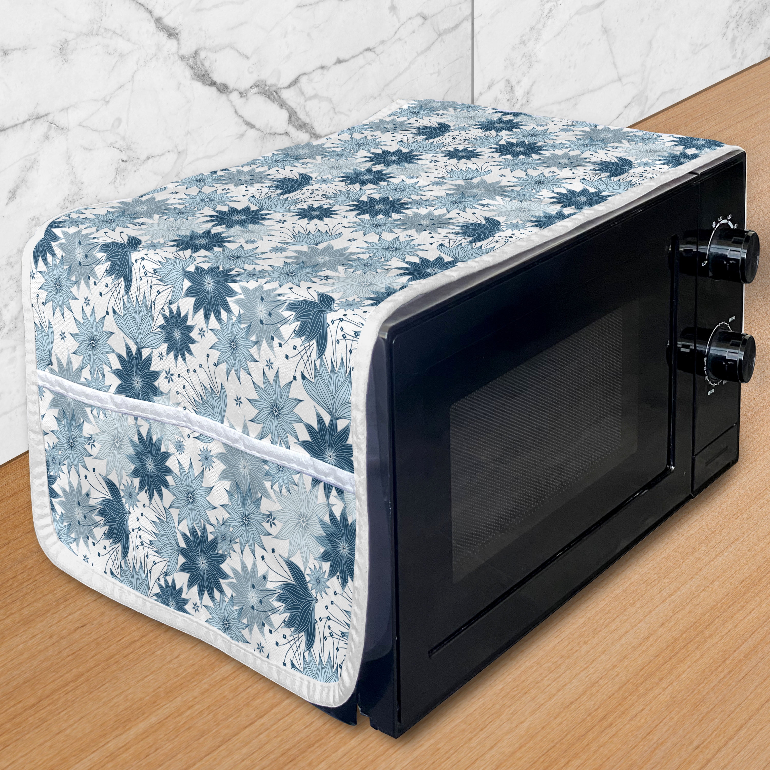 Botanical Microwave Oven Cover, Illustration of Festoon Theme Floral ...