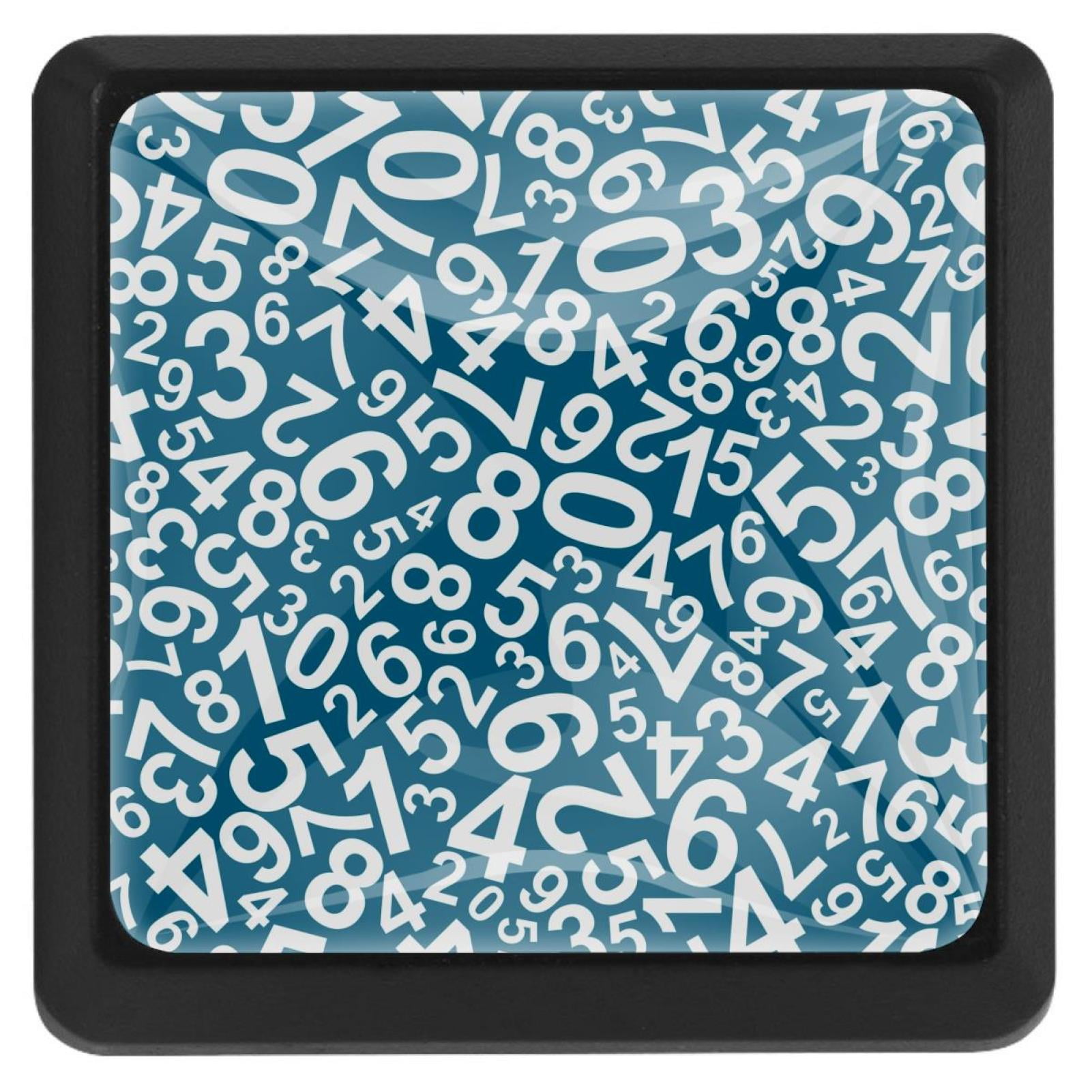 3 Pack Numbers Square Cabinet Door Knobs Decor for Cupboard Dressing ...