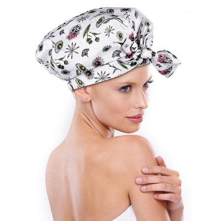 Shower Cap,ZMLEVE Reusable Shower Caps for Women,Waterproof ...