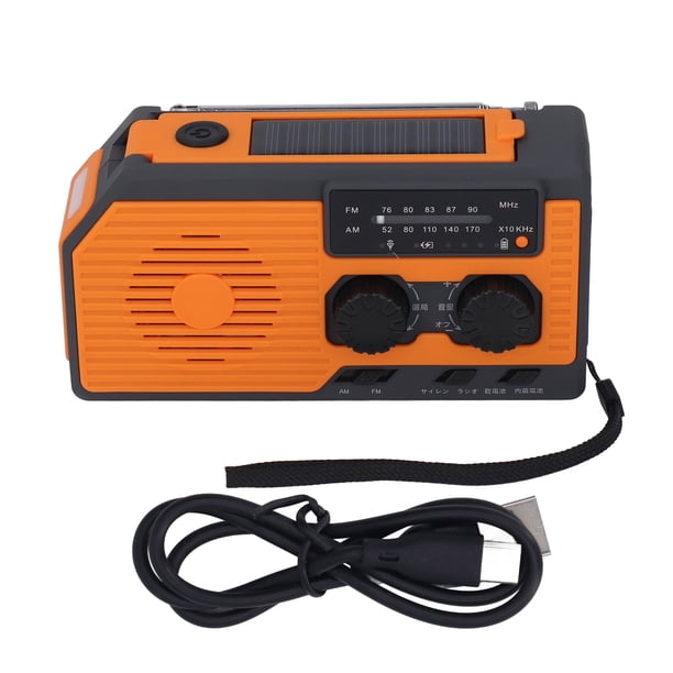 Solar Hand Powered Radio Emergency Charger LED Flashlight IPX3 ...