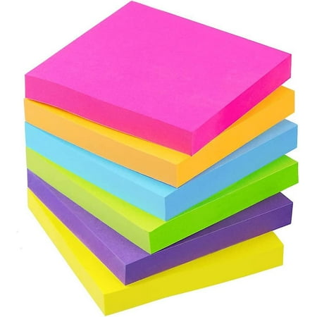 Sticky Notes 3x3 Self-stick Notes 6 Bright Multi Colors Sticky Notes 6 ...