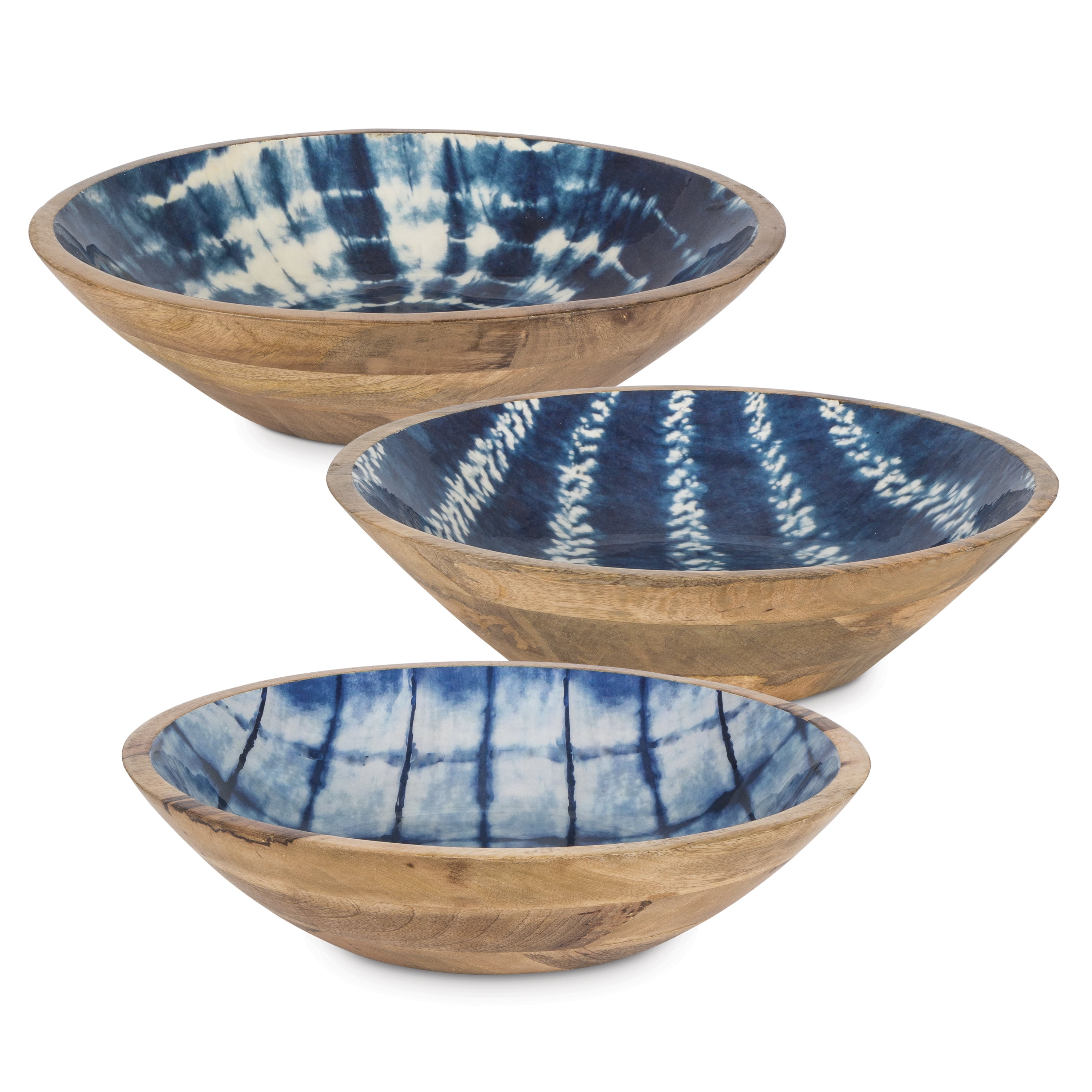 Lone Elm Studios 15.5-Inch Mango Wood Serving Bowls With Assorted ...