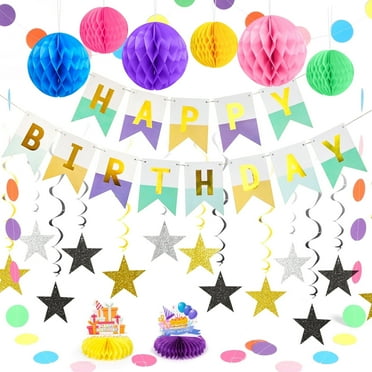 3 Strings of Kids Party Hanging Star Garland Eye-catching Paper Star ...