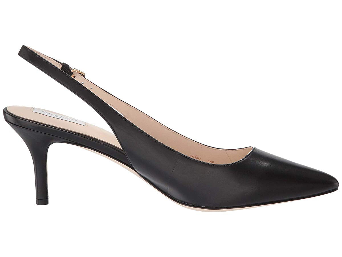 Cole Haan 65 mm Vesta Slingback Black Leather - Walmart.com