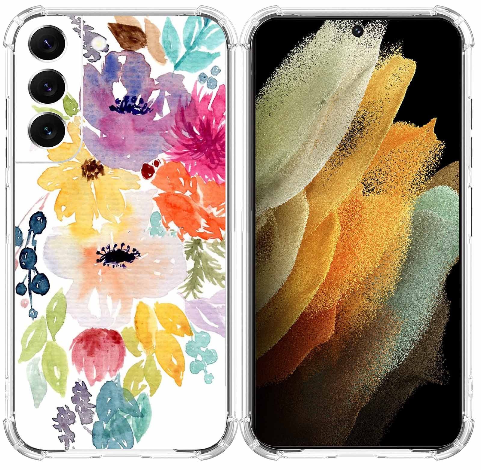 Colorful Flower Pattern Case for Samsung Galaxy S22,Aesthetic Art ...
