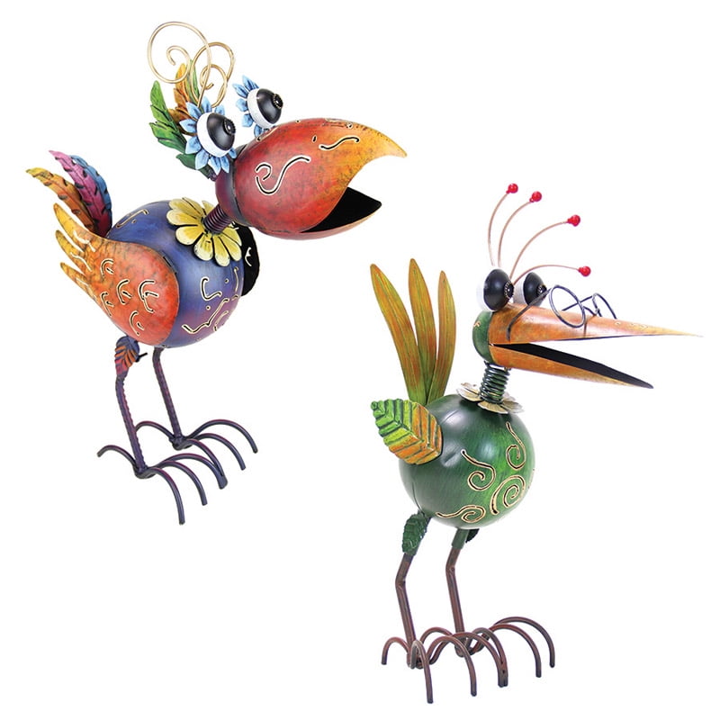 Exhart 91178 Metal Krazy Klucker Bird Garden Statue Assortment (Pack of ...