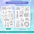4 Sheets Stick and Stitch Embroidery Patterns Non-woven Fabrics Water ...
