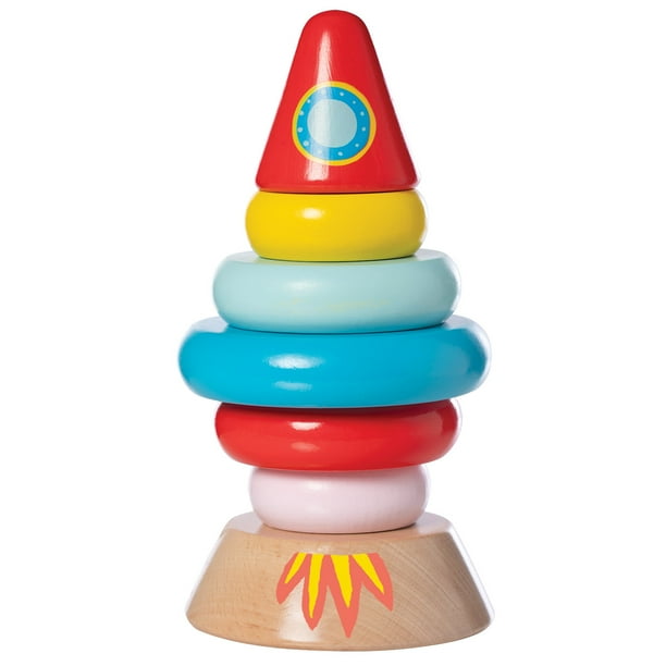 Manhattan Toy Stacker Rocket Baby and Toddler 7 Piece Magnetic Wooden ...