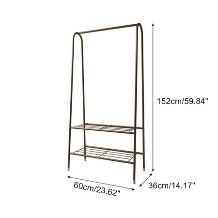 Freestanding Closet, Double Rod Heavy Duty Garment Rack 2-Tier Metal ...