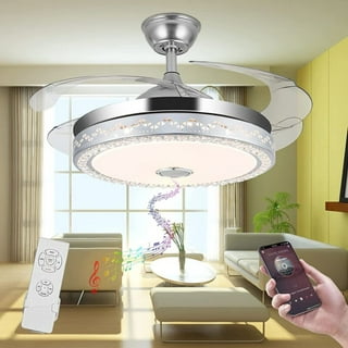 42" Modern Smart Ceiling Fan with Light Bluetooth Speaker 3 Color ...