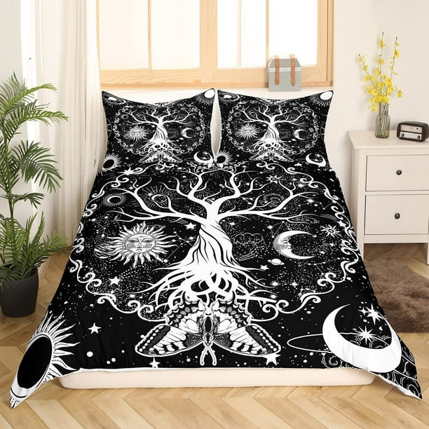 Tree of Life Comforter Cover Psychedelic Mystic Stars Space Bedding Set ...