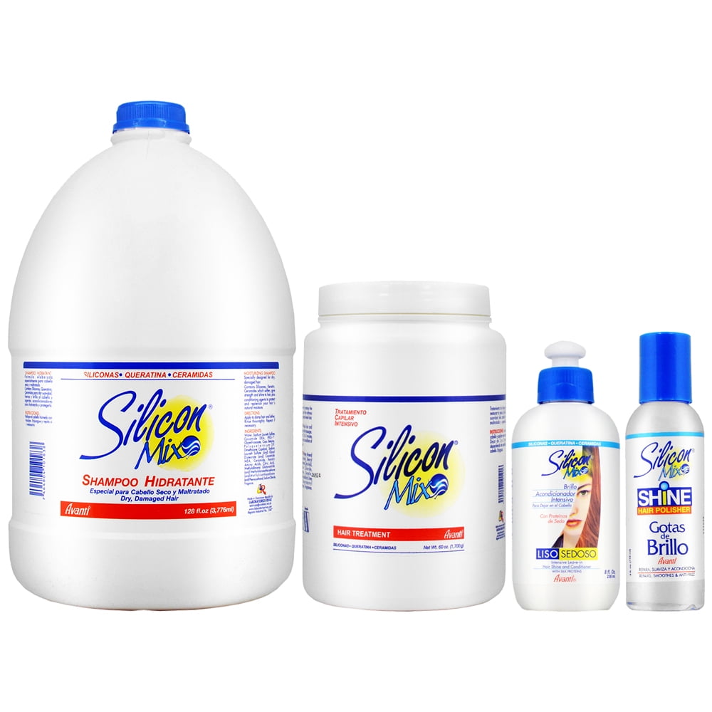 Silicon Mix Intensive Shampoo 128oz + Treatment 60oz + Leave in 8oz ...
