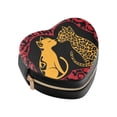Cat and Leopard Kiss Heart Valentine PU Leather Heart-shaped Jewelry ...