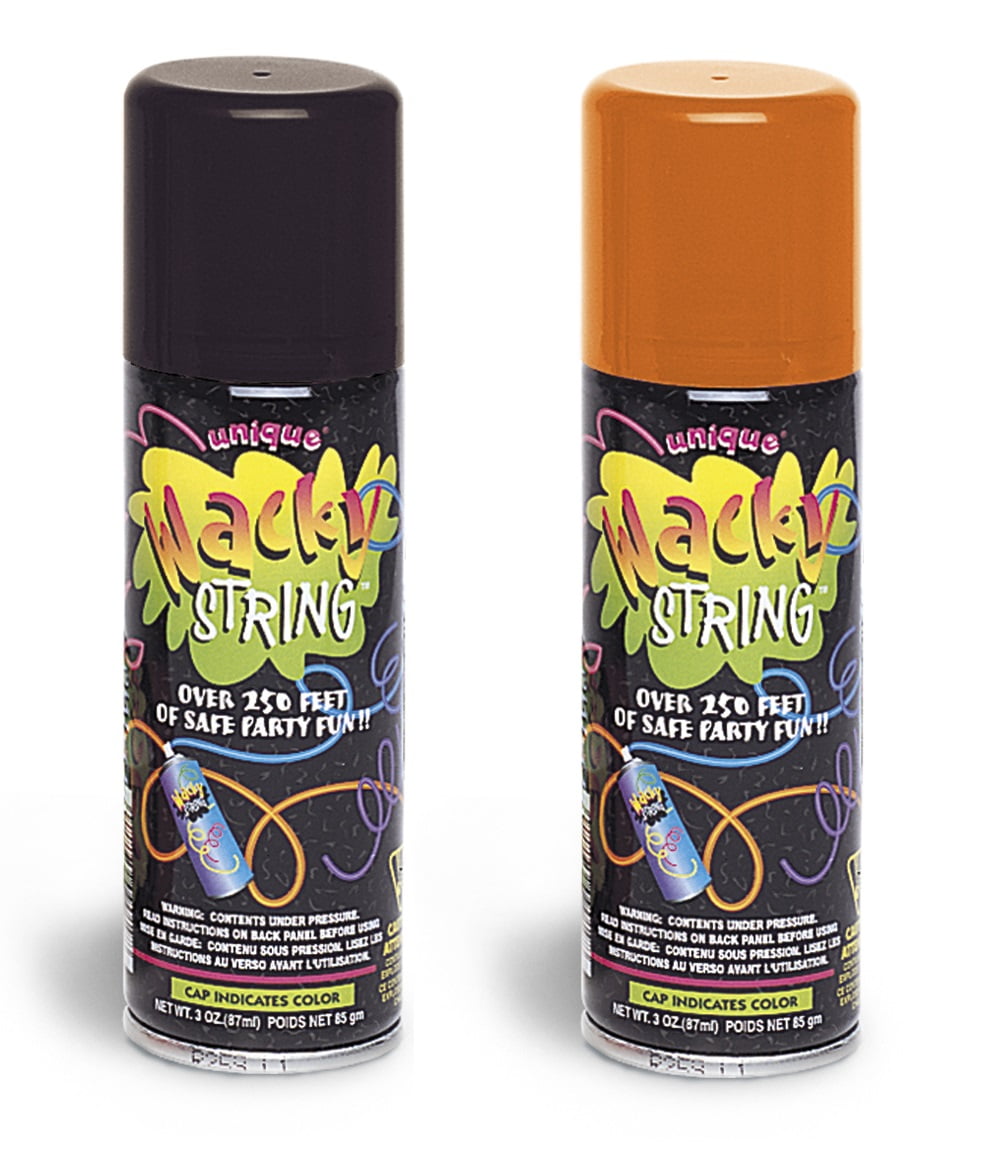 Wacky String Halloween Combo 2 Pack 3oz Ea. Spray Streamer Black|Orange ...