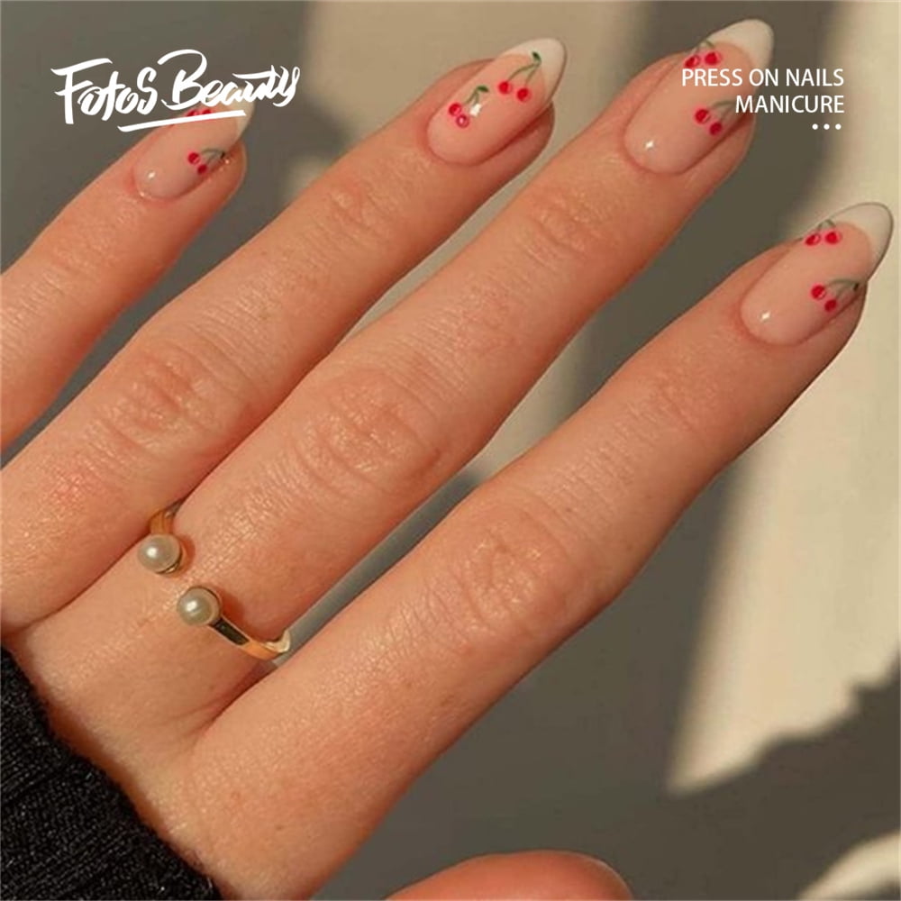 Fofosbeauty 24pcs Press on False Nails Tips, Almond Fake Acrylic Nails ...