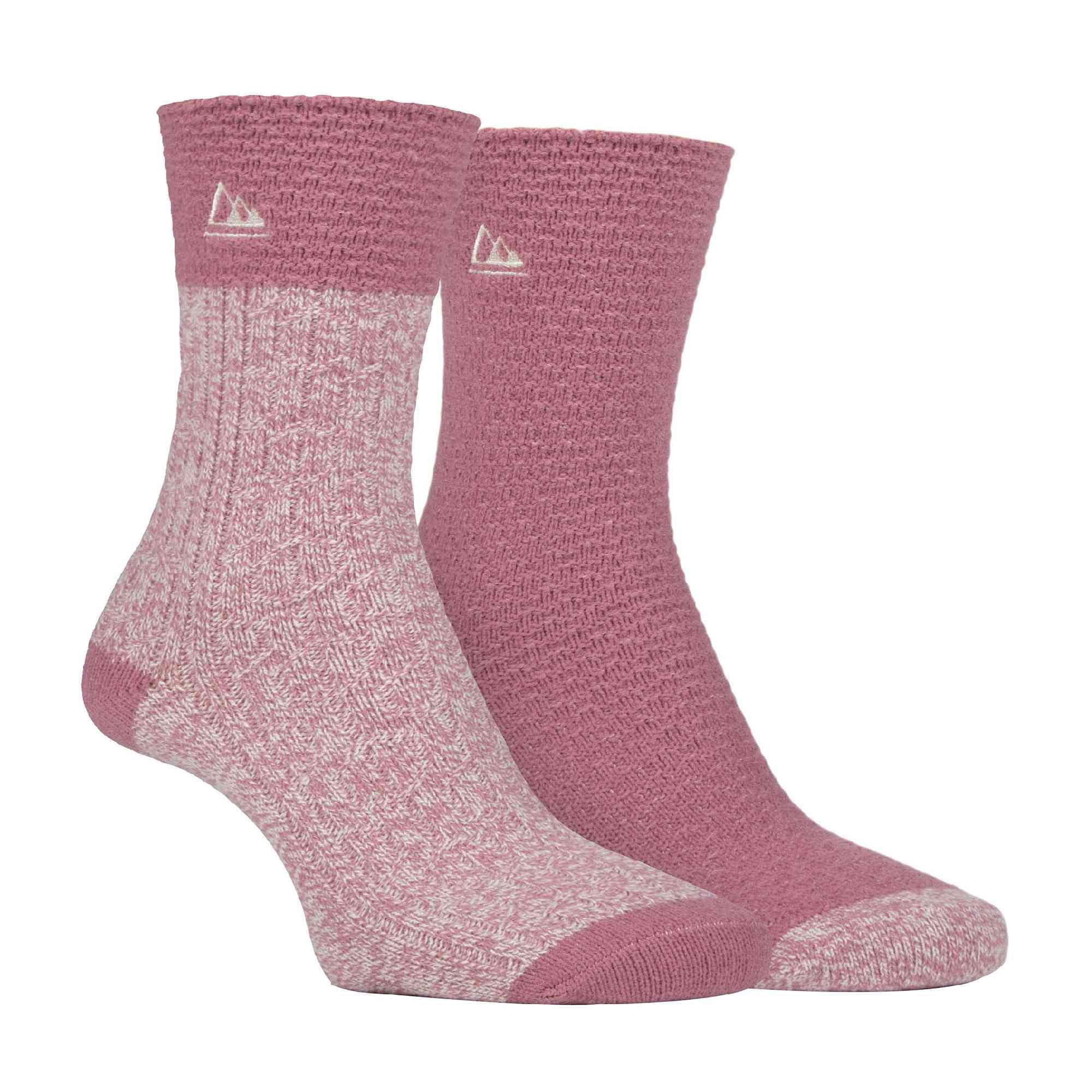 2 Pairs Womens Cushioned Walking Boot Socks | Storm Valley | Soft ...